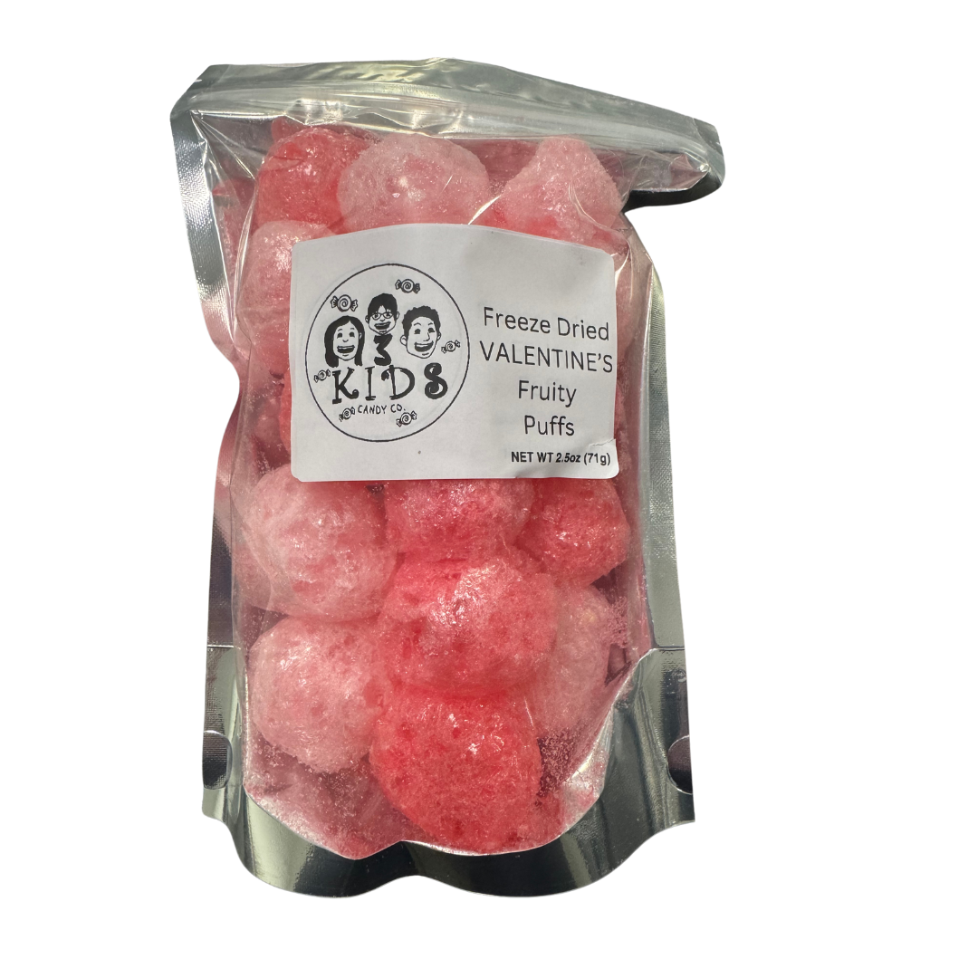 Freeze Dried Candy - Valentine Fruit Puffs | 3 Kids Candy